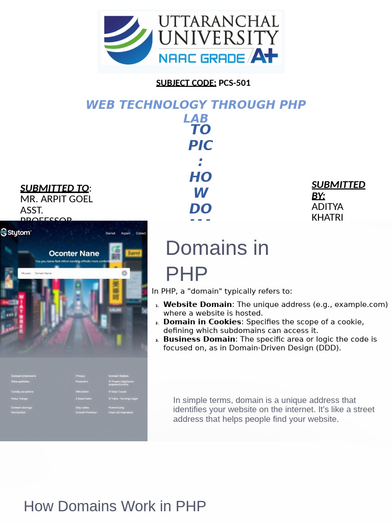 Domains in PHP | PDF | Domain Name | Domain Name System