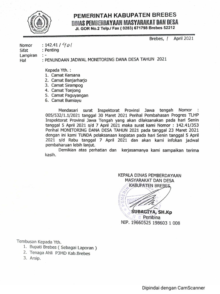 Penundaan Monev DD 2021 | PDF