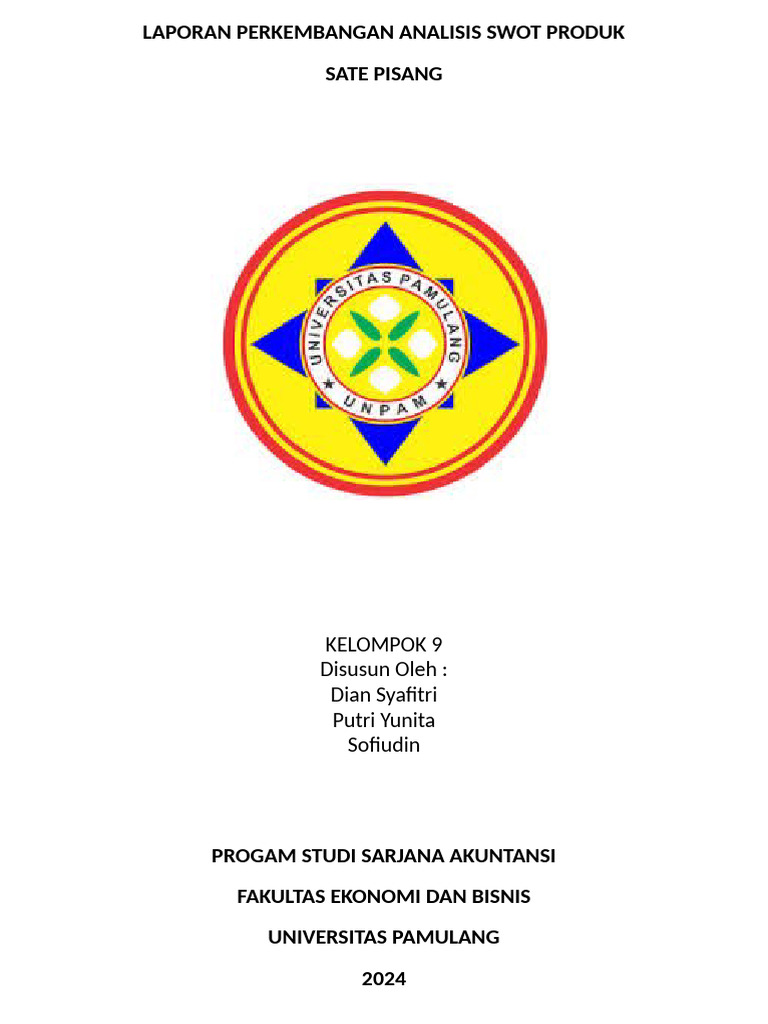 Laporan Analisis SWOT Kelompok 9 (Sate Pisang) - 1 | PDF