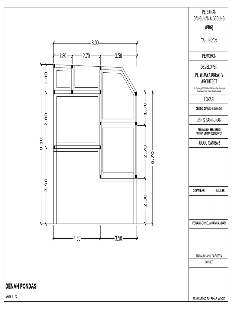 Denah D8-PONDASI | PDF