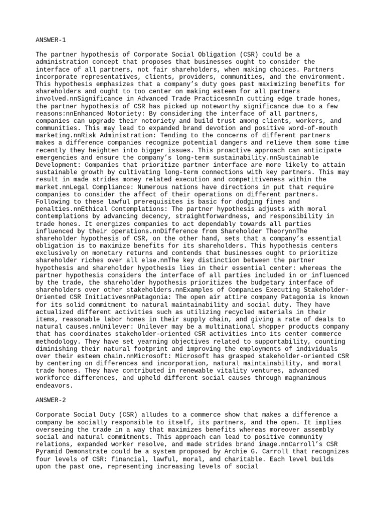 CSR Assignment by Priyanshu Singh | PDF | Corporate Social Responsibility | Performance Indicator