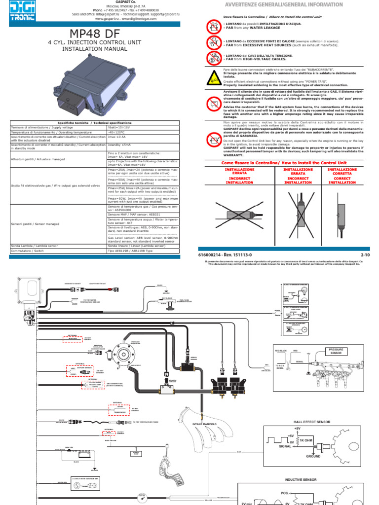 Digitronic Autogas Digitronic MP48 DF Ecu Manual Short | PDF | Switch | Light Emitting Diode