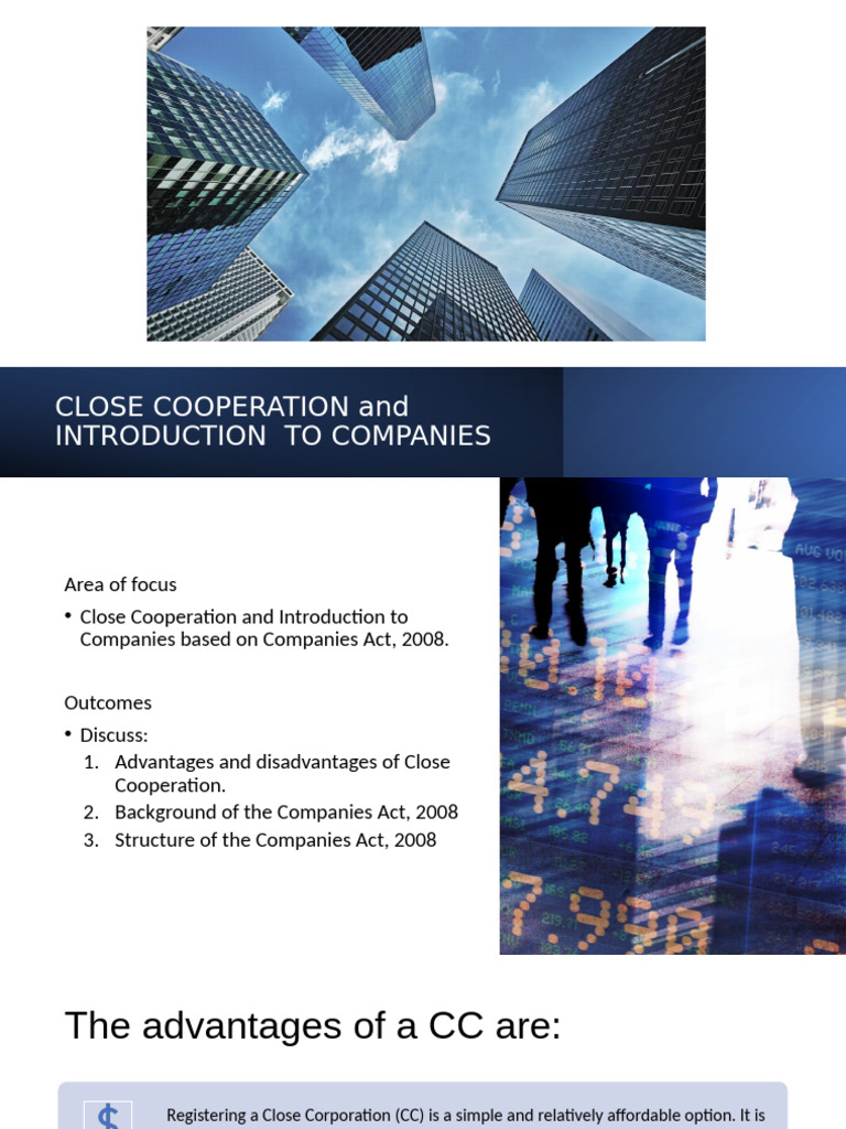 Close Cooperation and Intro To Companies Part 1 | PDF | Insolvency ...