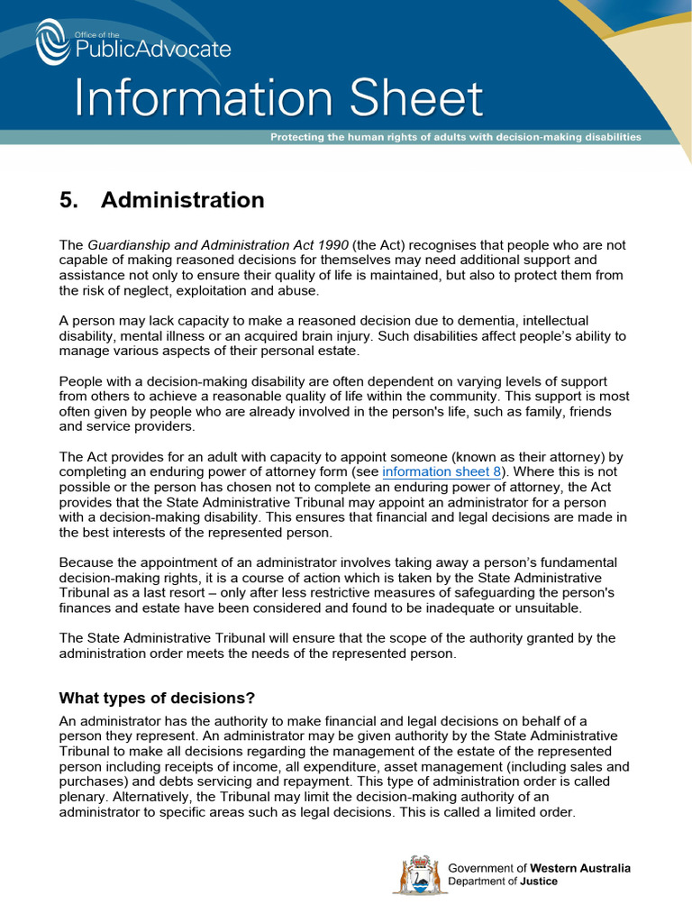 Guardianship Administration Overview | PDF | Will And Testament | Power ...