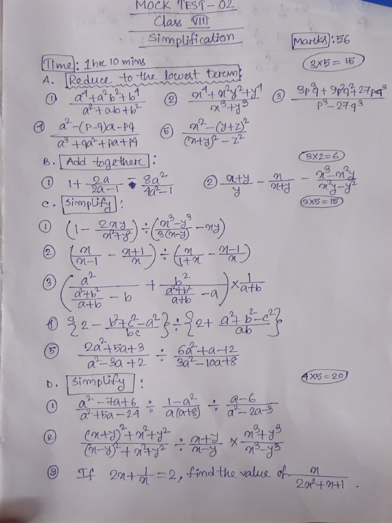 Mock02 Simplification | PDF | Teaching Methods & Materials
