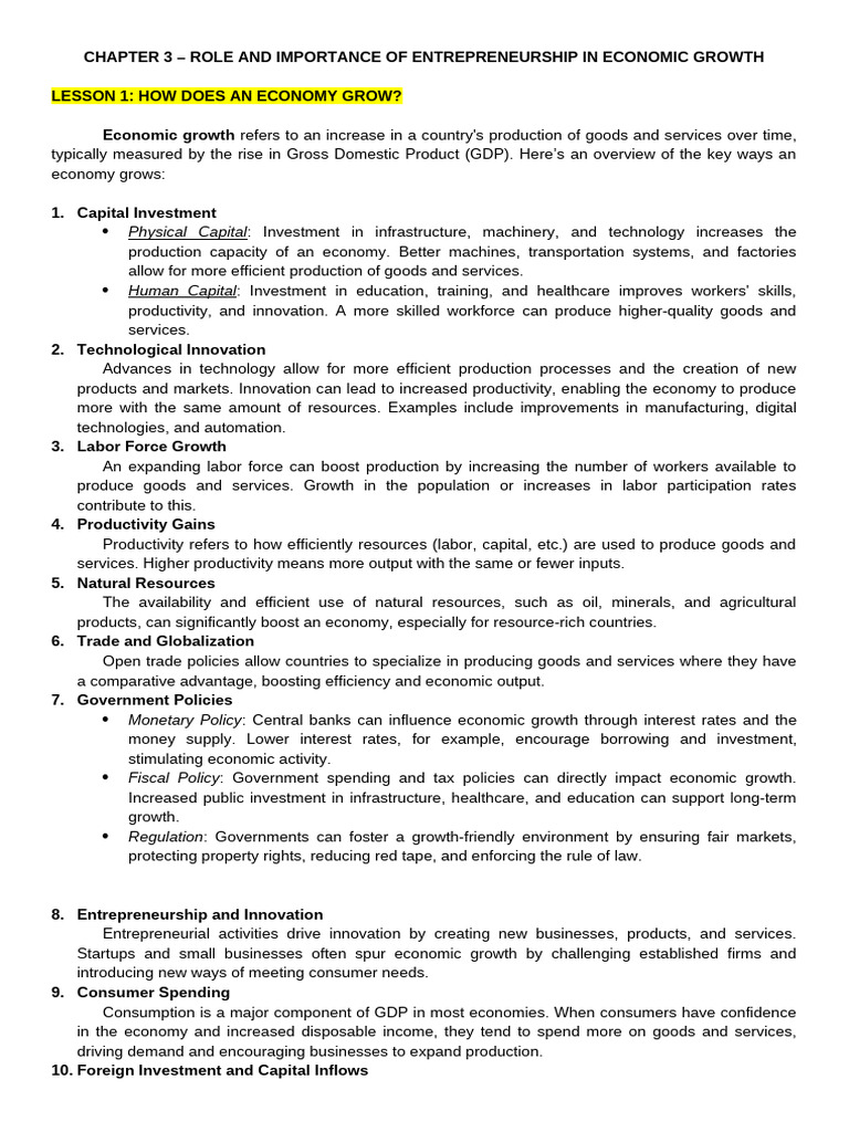 Entrep Mind Chapter 3 | PDF | Entrepreneurship | Economic Growth