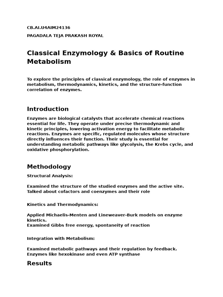 CB - Ai.u4aim24136 - Teja Prakash - Bio Assignment | PDF | Wellness | Science & Mathematics