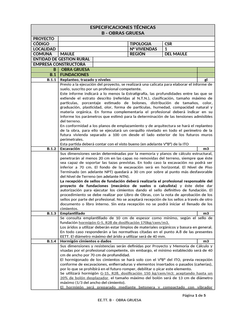 Form. Eett - B Obra Gruesa | PDF | Hormigón | Fundación (Ingeniería)
