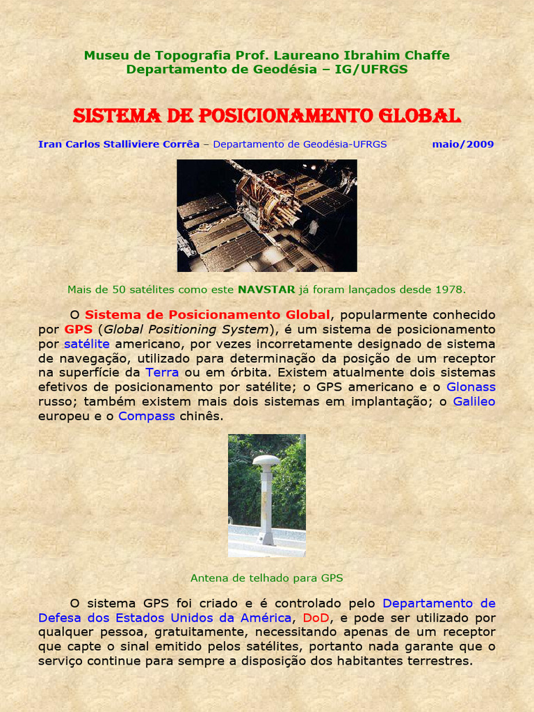 Sistema de Posicionamento Global | PDF | Sistema de Posicionamento Global (GPS)