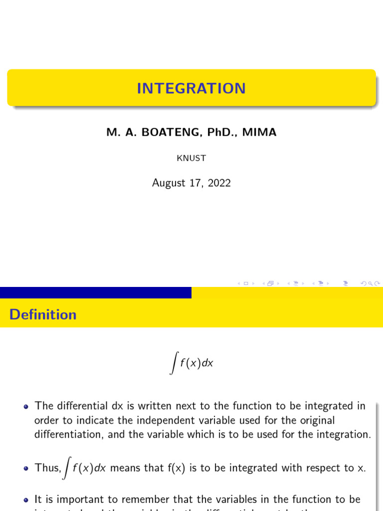03 Integration Pdf Arithmetic Mathematical Relations