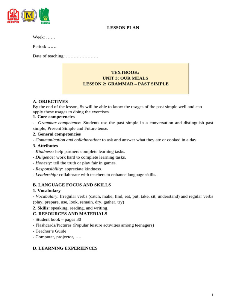 Fluency Plus 6 - LP - Unit 3.2 - Grammar | PDF | Verb | Grammatical Tense