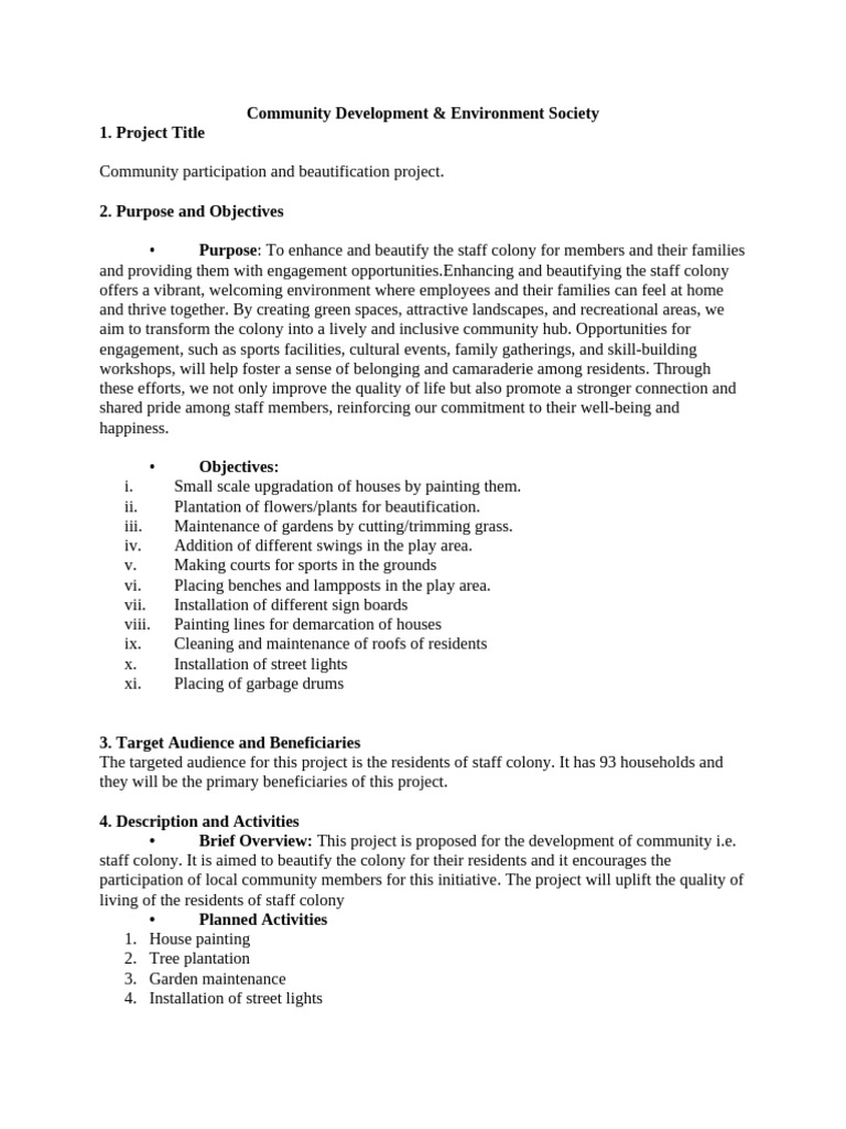 Community Development | PDF | Street Light | Gardens