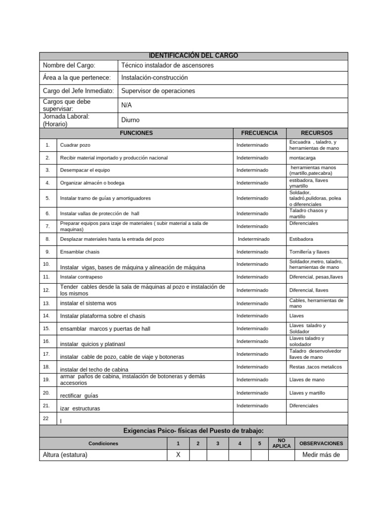 Identificacion de Cargo | PDF | Perforar | Planificación