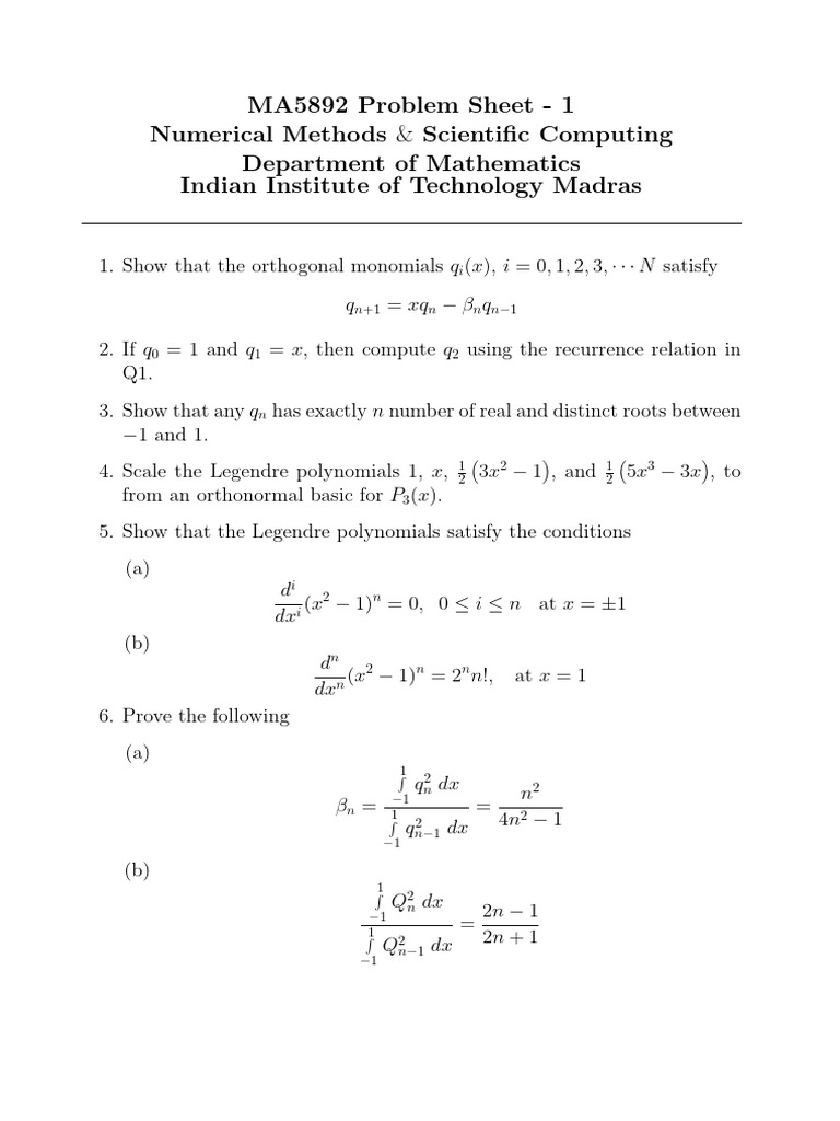 Problem Sheet1-2 | PDF | Algebra | Applied Mathematics