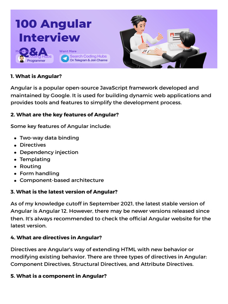 Angular Interview Questions and Answers | PDF | Angular Js | Document ... Angular Interview Questions and Answers | PDF | Angular Js | Document ...