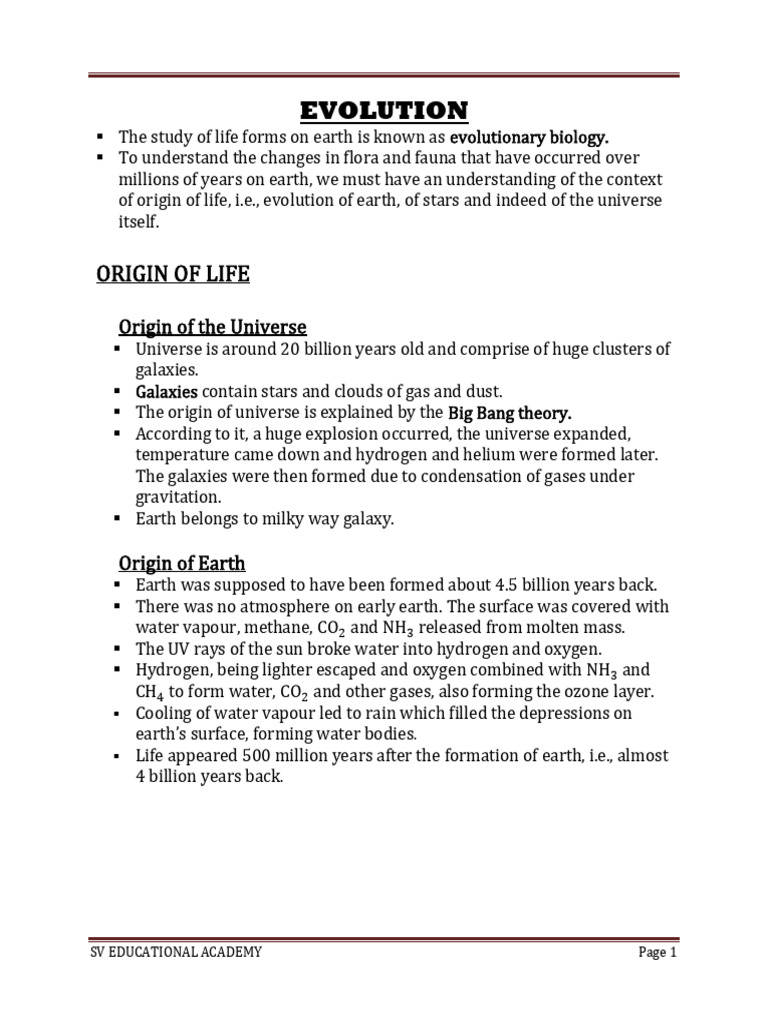 EVOLUTION final pdf1 | PDF | Abiogenesis | Natural Selection