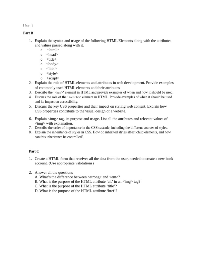 HTML & CSS Elements Explained | PDF