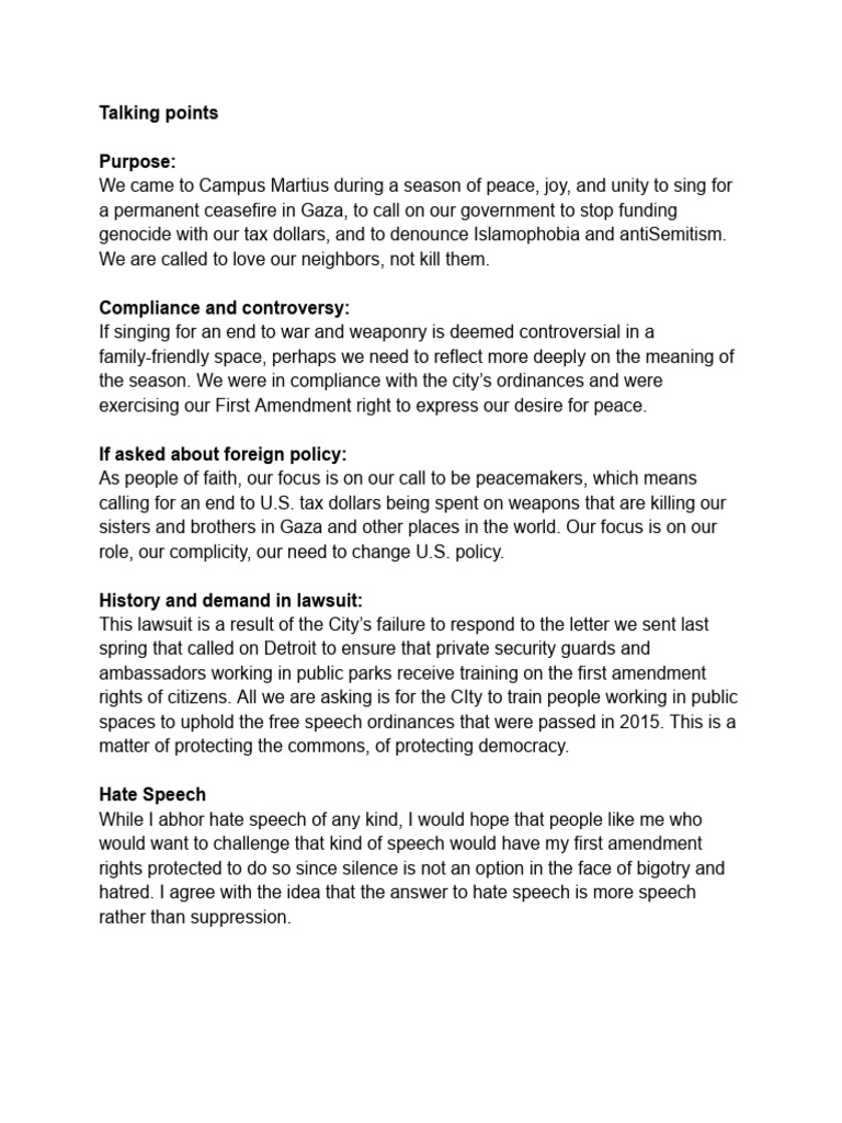 Talking Points | PDF