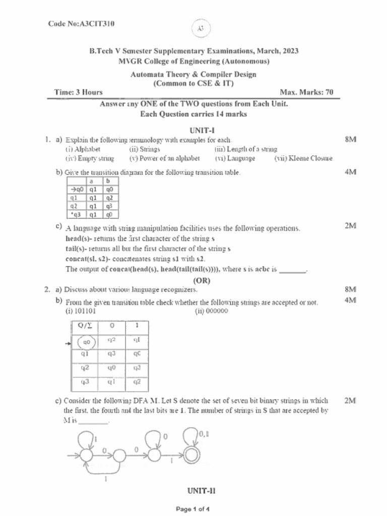 Previous Paper-1 | PDF