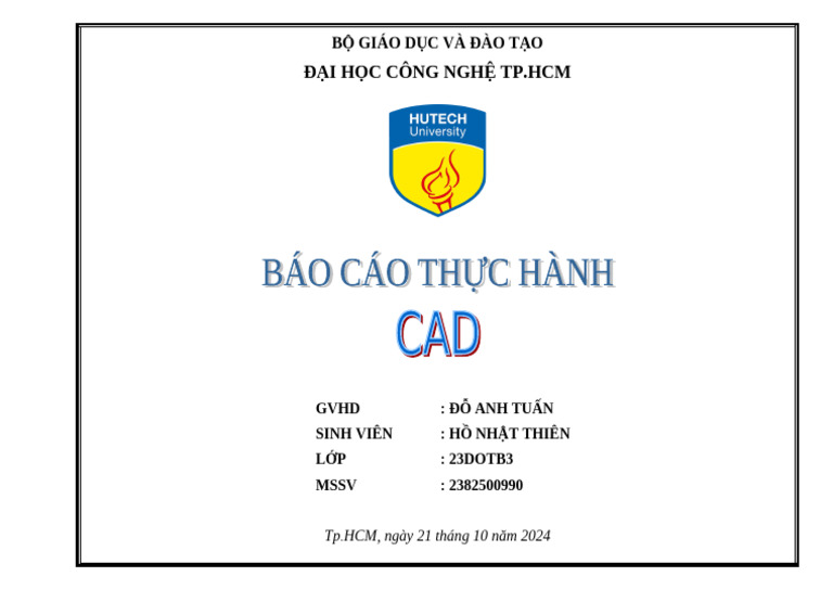 Bìa - Báo Cáo CAD NGANG | PDF