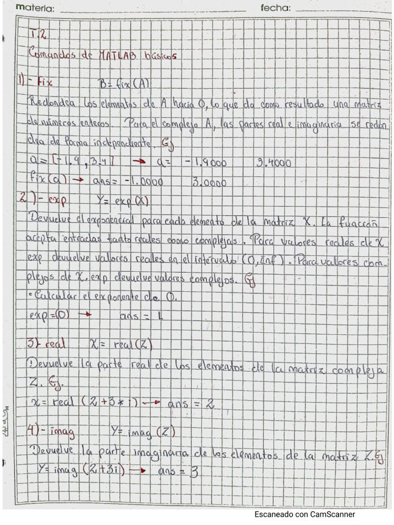 Comandos de Matlab Básicos | PDF
