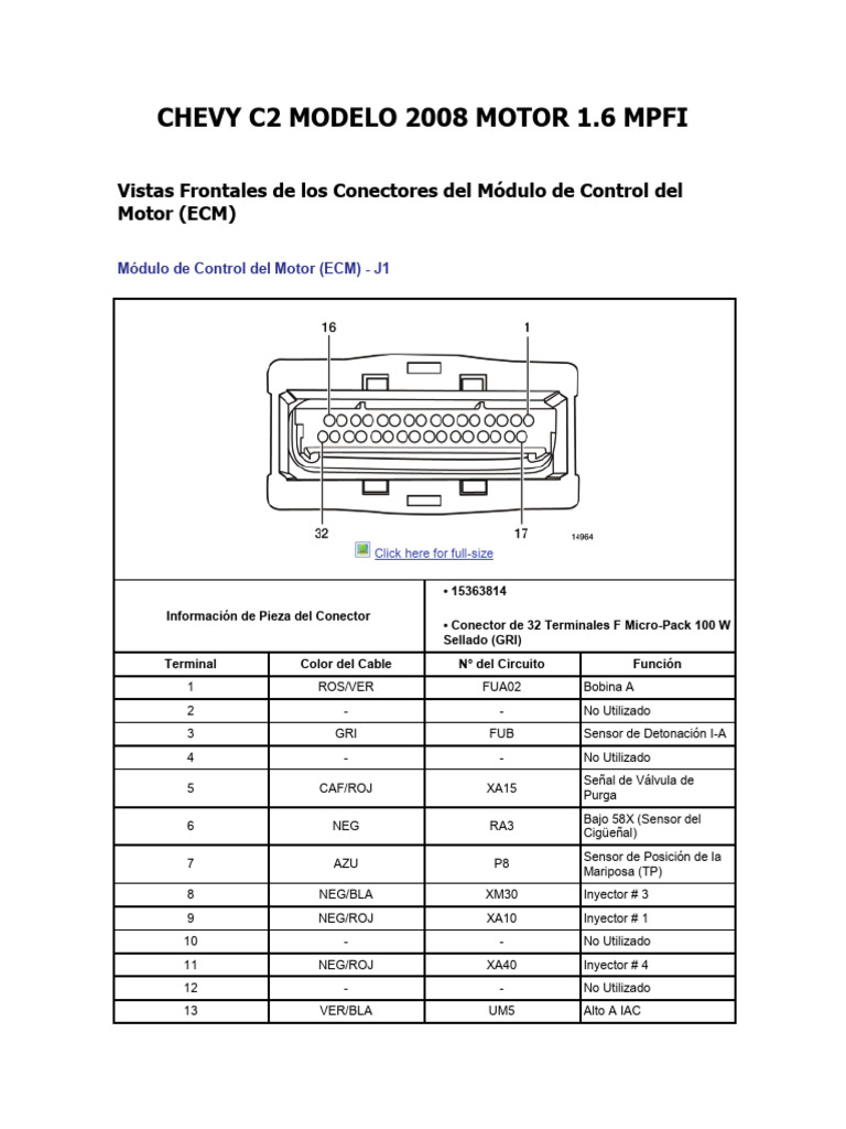 Chevy c2 Modelo 2008 Motor 1.6 Mpfi PDF | PDF
