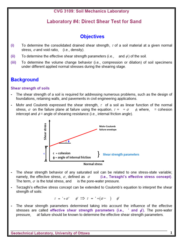 Direct Shear Test for Soil Mechanics | PDF | Soil Mechanics | Strength ...