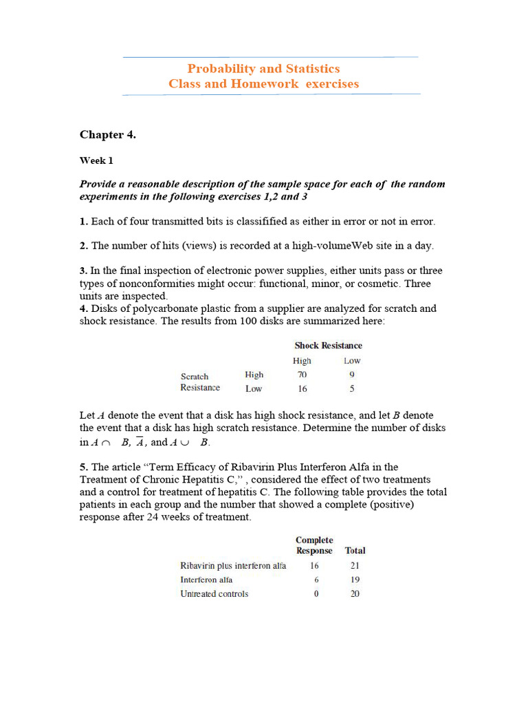 HW - Probability and Statistics | PDF | Probability Distribution ...