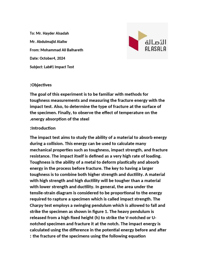Lab 1 | PDF | Ductility | Fracture