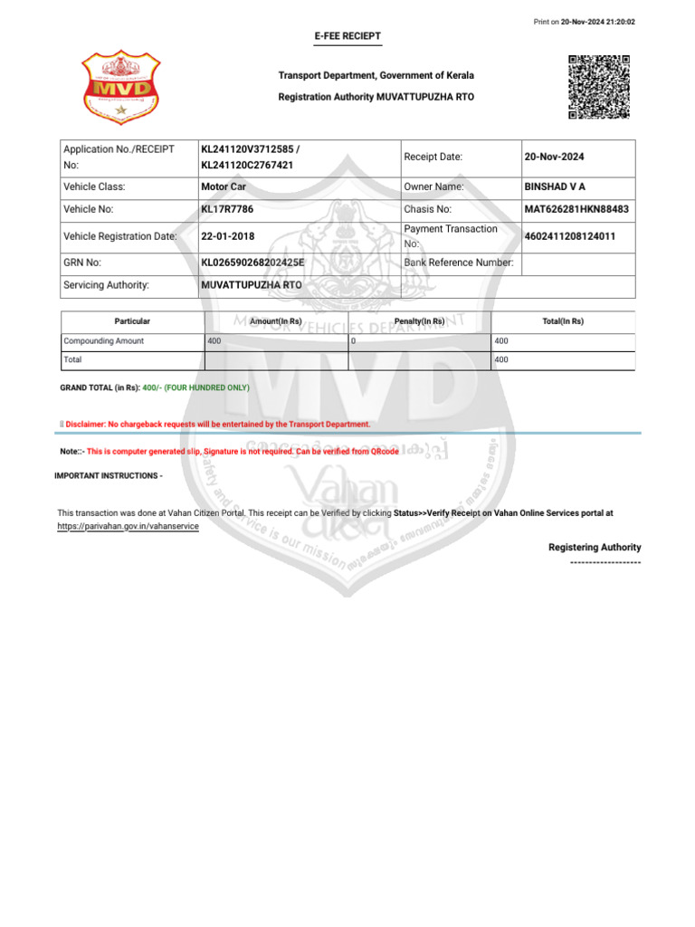 compounding fee | PDF | Receipt | Transport