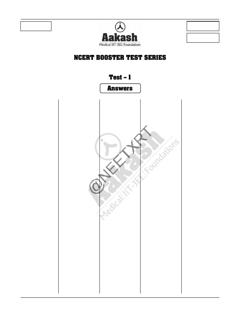 Nbts 01 Phase 03 RM Answer Key by Neetxrt - Watermark | PDF