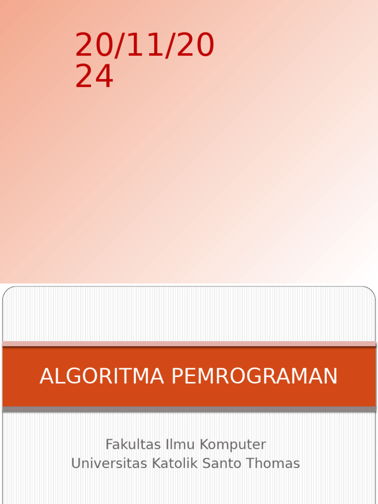Materi 1. ALGORITMA PEMROGRAMAN-1 | PDF | Seni | Komputer