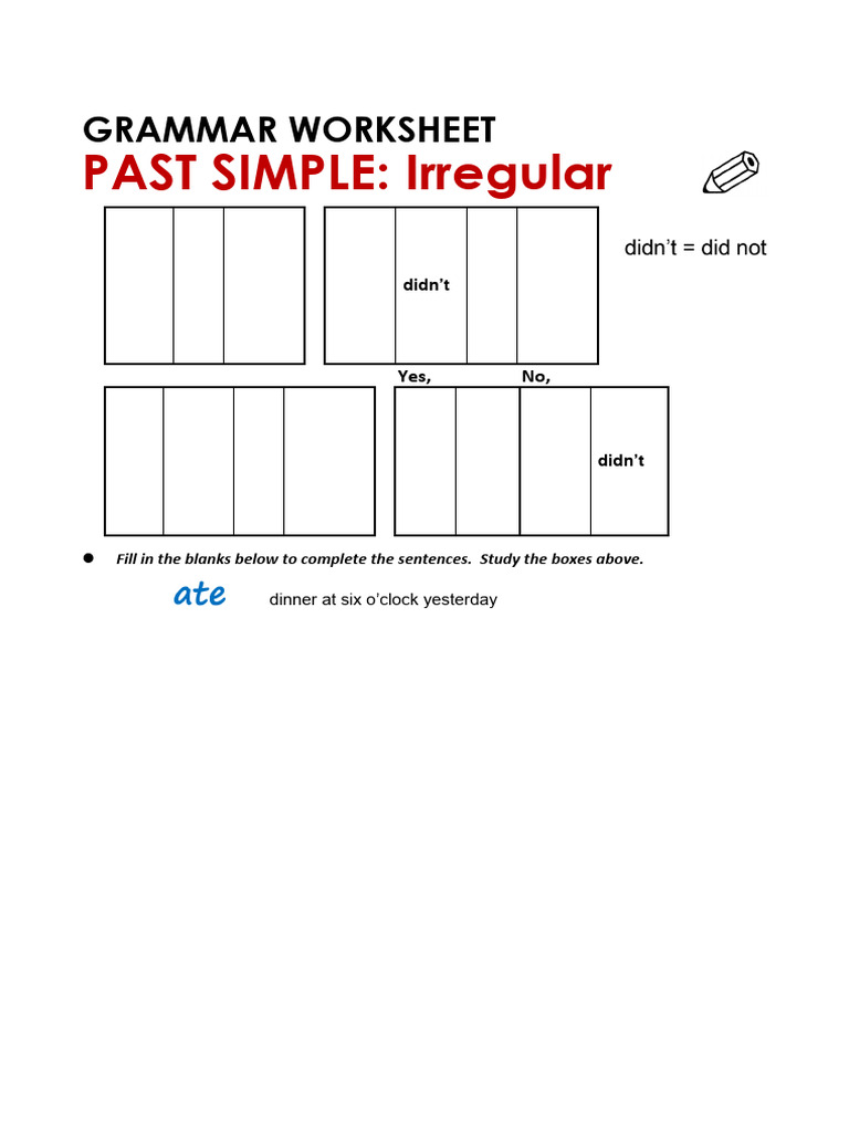 Atg Worksheet Pastsimpleirreg 2 | PDF
