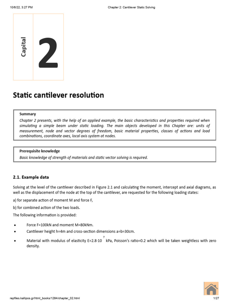 Chapter 2 - Cantilever Static Solving | PDF | Young's Modulus ...