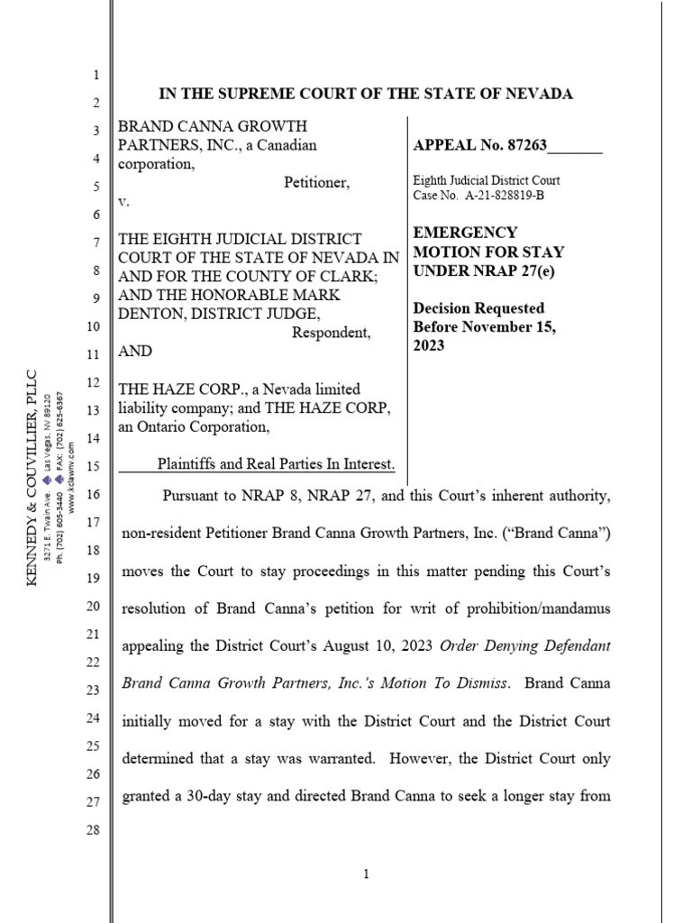 Emergency Motion For Stay | PDF | Due Process Clause | Appeal