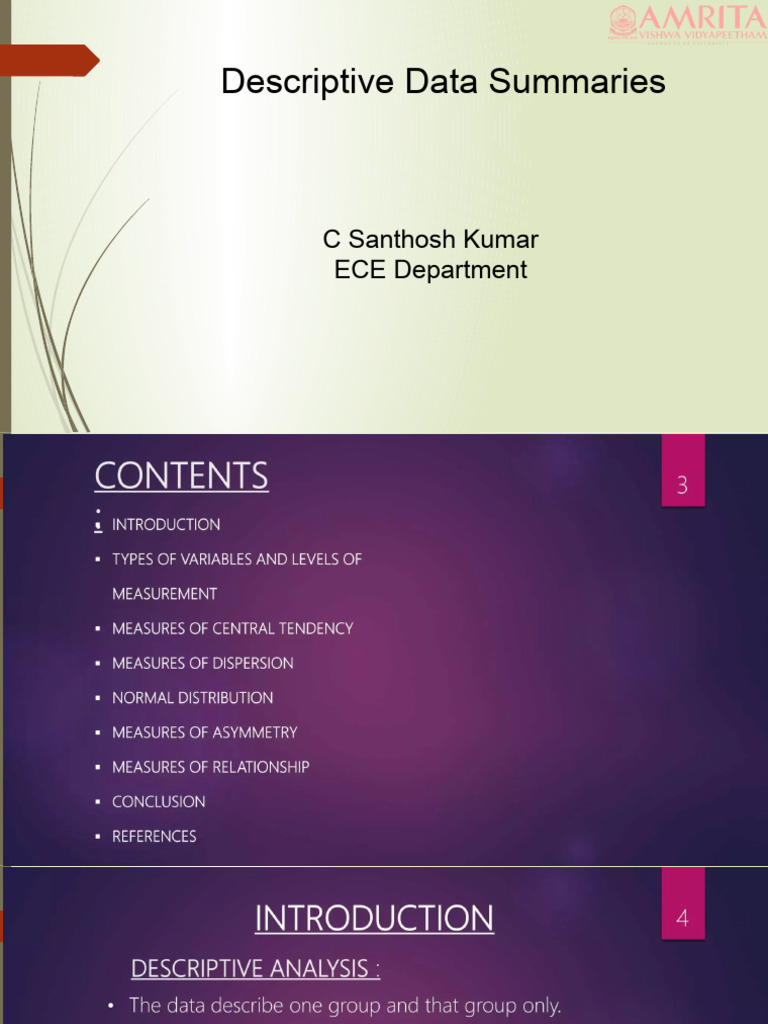 Descriptive Data Summaries | PDF