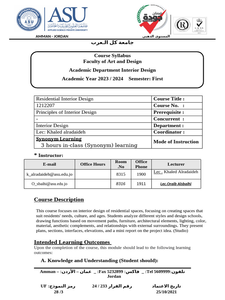 Course Syllabus 2024-2025 1 | PDF | Creativity | Design