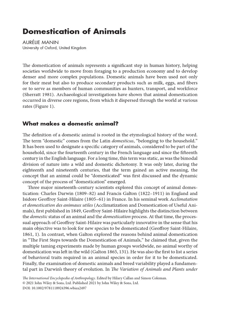 Domestication of Animals | PDF | Domestication | Canidae