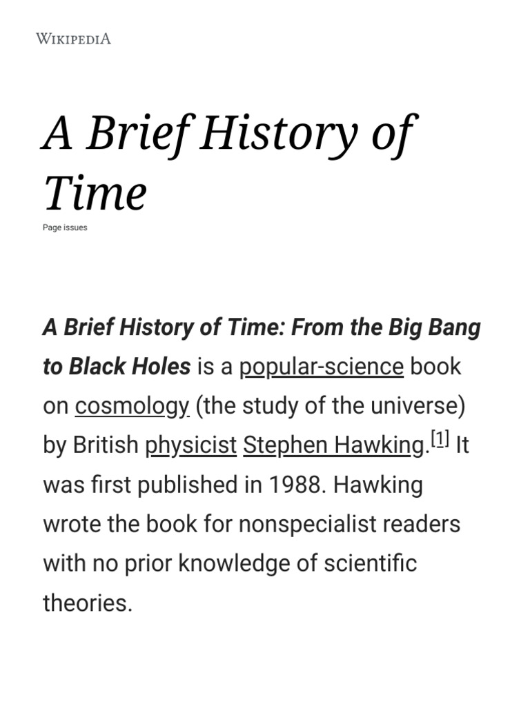 A Brief History of Time | PDF | Redshift | Black Hole