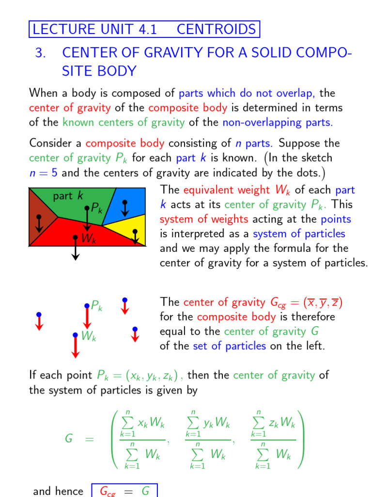 Center of Gravity in Composite Bodies | PDF | Center Of Mass | Mechanics