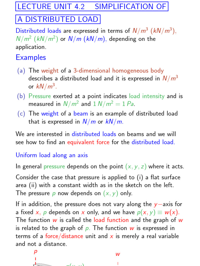 LU 4 - 2 Simplification of A Distributed Load | PDF | Beam (Structure) | Force
