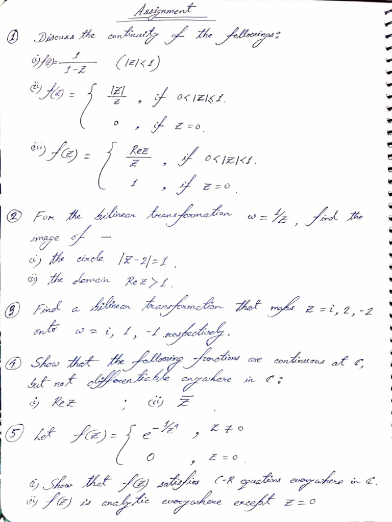 Assignment Complex Analysis | PDF