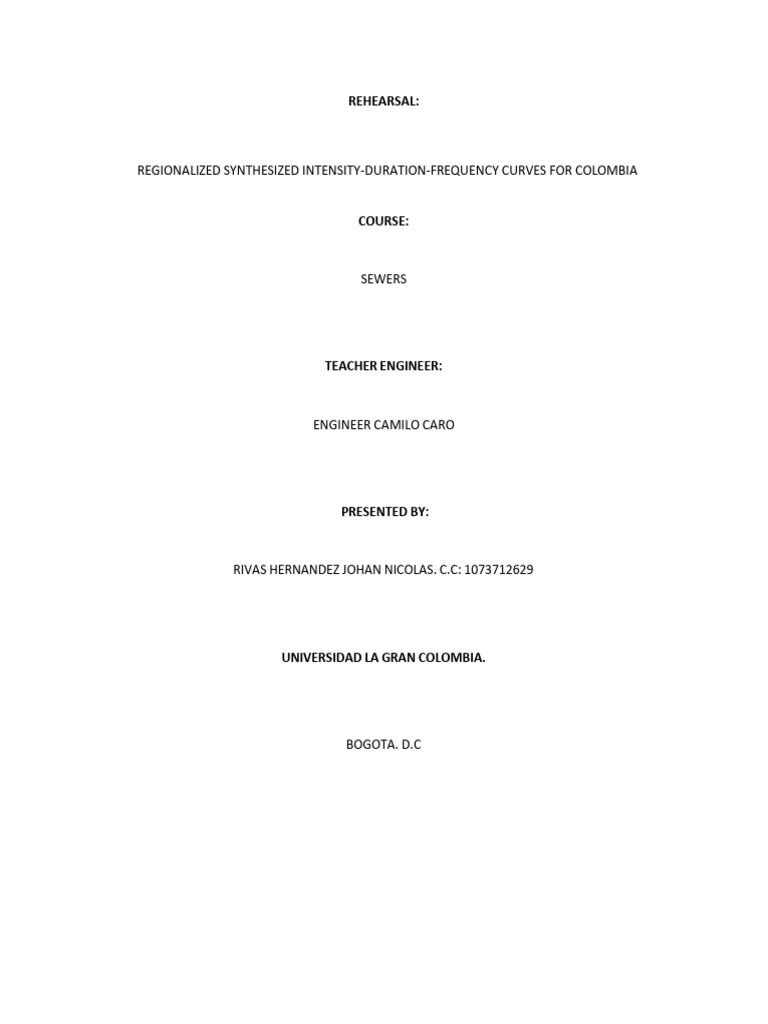 Test Idf Curves | PDF | Rain | Precipitation