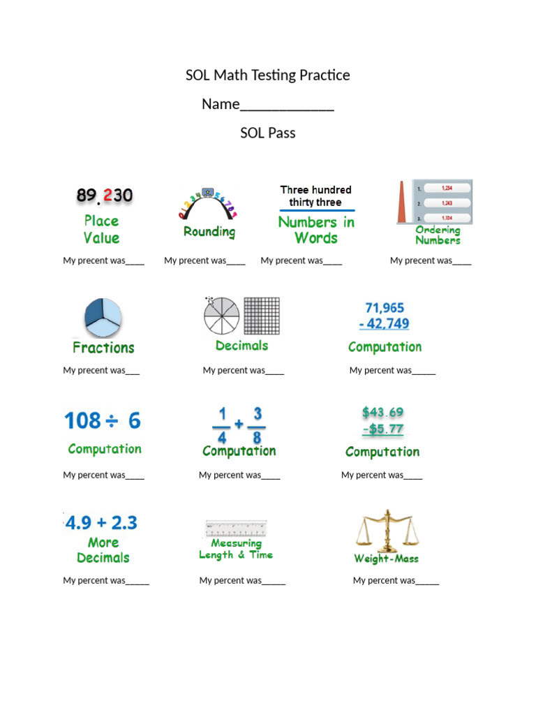 Math SOL Practice | PDF