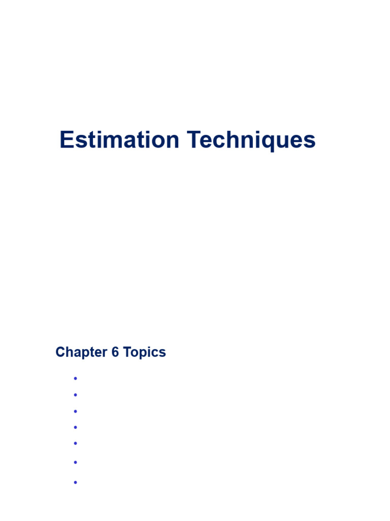 Ch6-Estimation Techniques | PDF | Menu (Computing) | Software