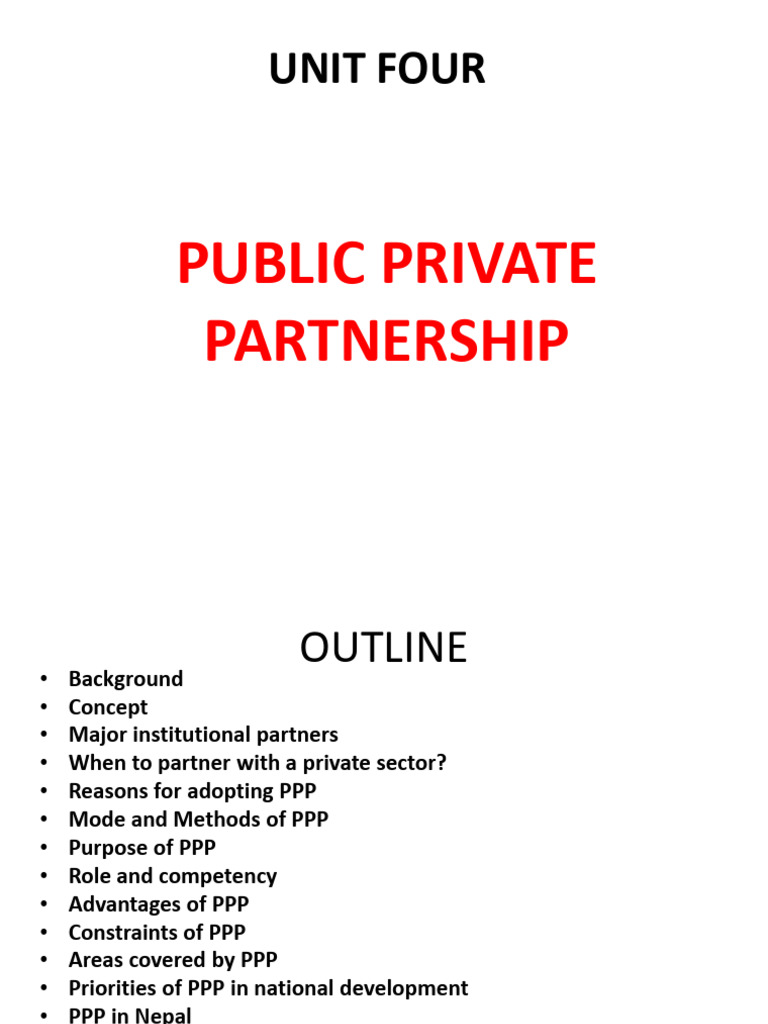 4.4. Public Private Partnership | PDF | Public–Private Partnership | Economies