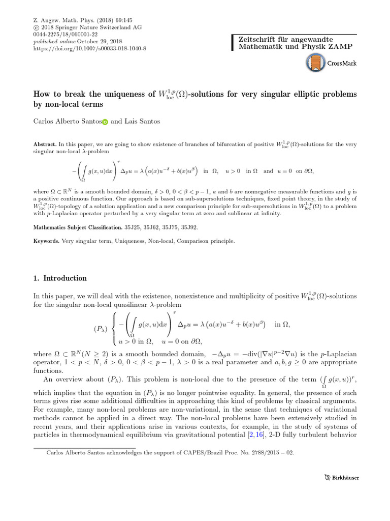 Carlos-Lais-Cintra 1 | PDF | Mathematical Physics | Mathematical Analysis