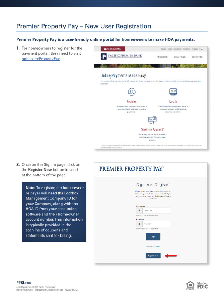 Premier Property Pay Registration Guide | PDF | User (Computing) | Login
