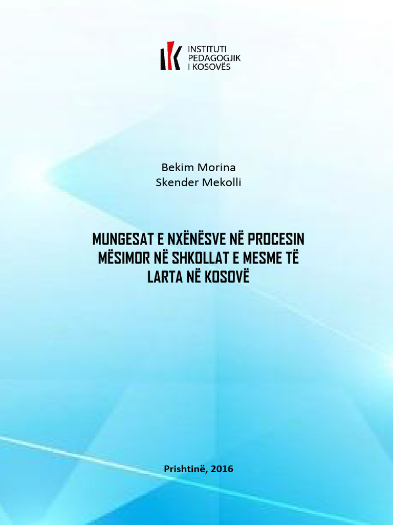 Mungesat e Nxenesve Ne Procesin Mesimor Ne Shkollat e Mesme Te Larta Ne ...