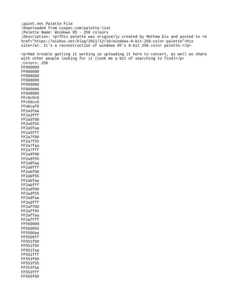 Windows 95 256 Colours | PDF | Graphic Design | Information And ...